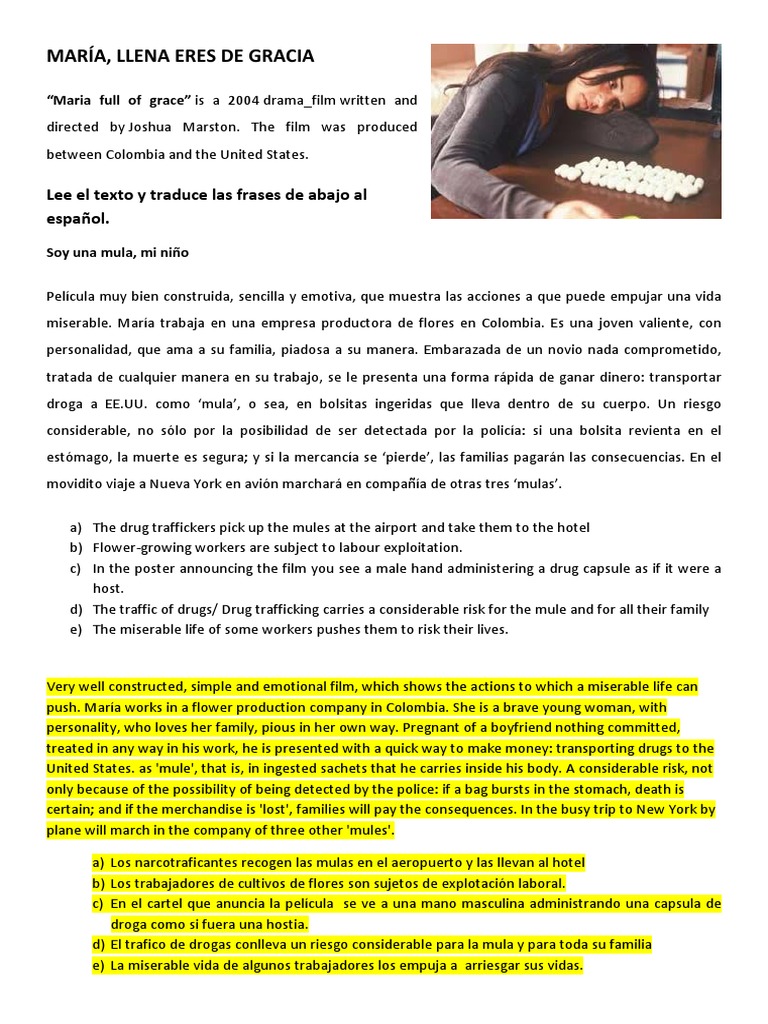 María, Llena Eres de Gracia: Drama y Riesgo | PDF | Ocio