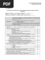 Annex 2B Child Protection Policy Implementation Checklist | PDF | Child ...