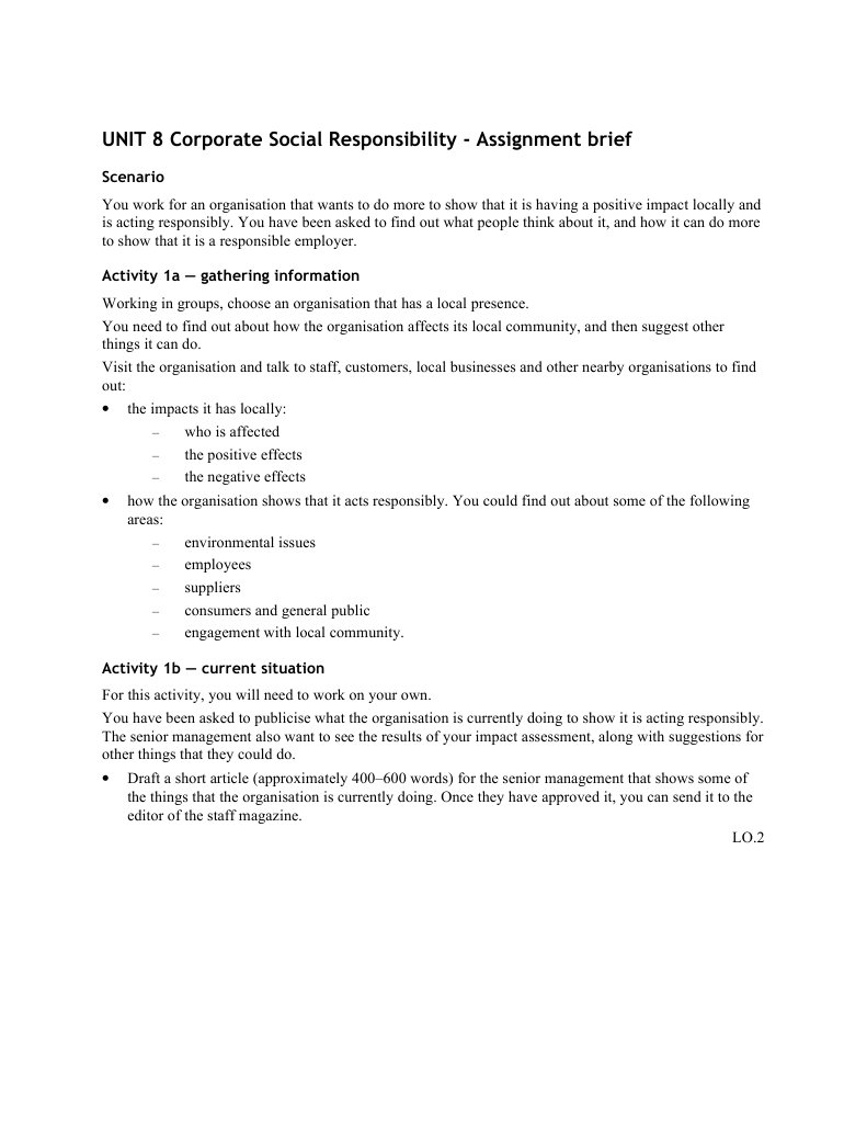 Corporate Social Responsibility Assessment | PDF | Corporate Social ...
