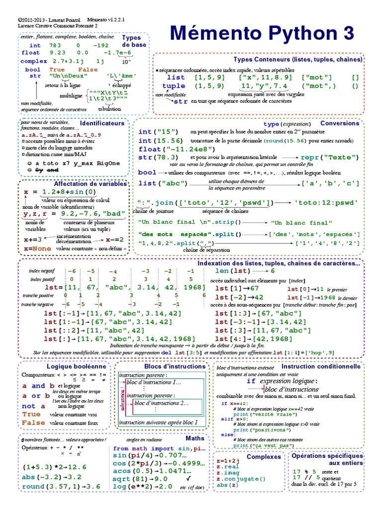 Memento Python Sci Lab | PDF | Structure de contrôle | Matrice (Mathématiques)