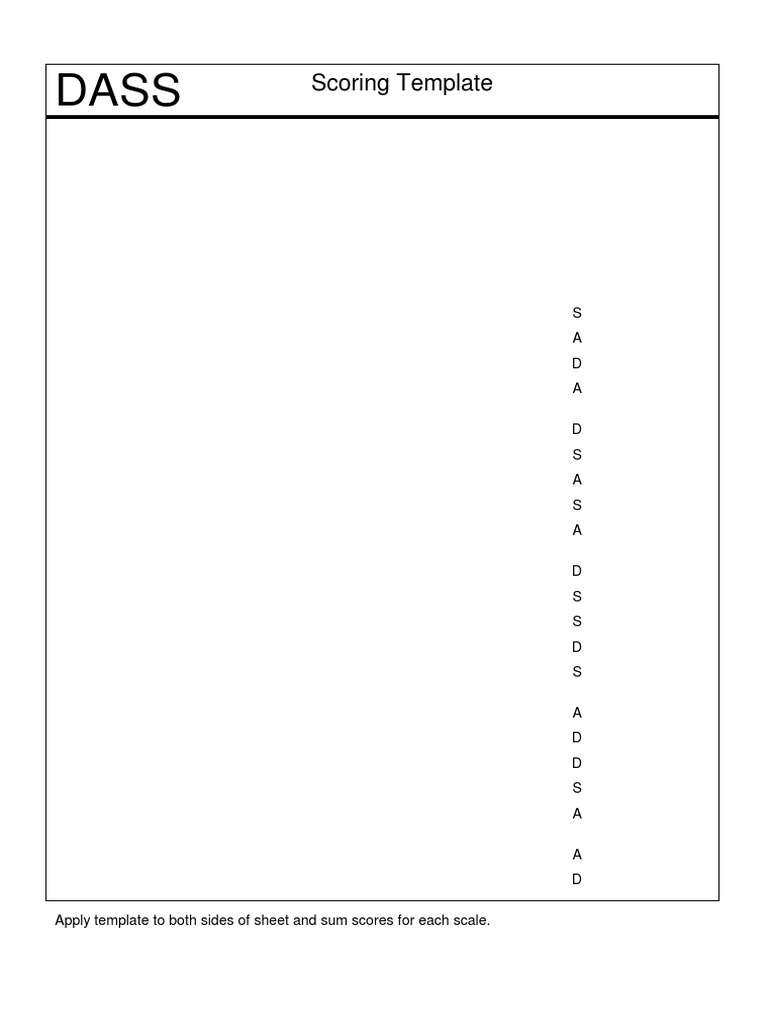 DASS Scoring Template Guide | PDF
