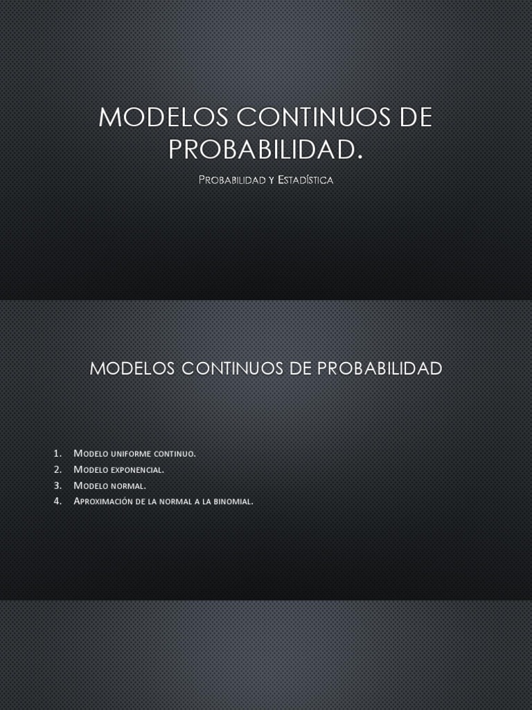 Modelos Continuos de Probabilidad en Estadística | PDF | Distribución ...
