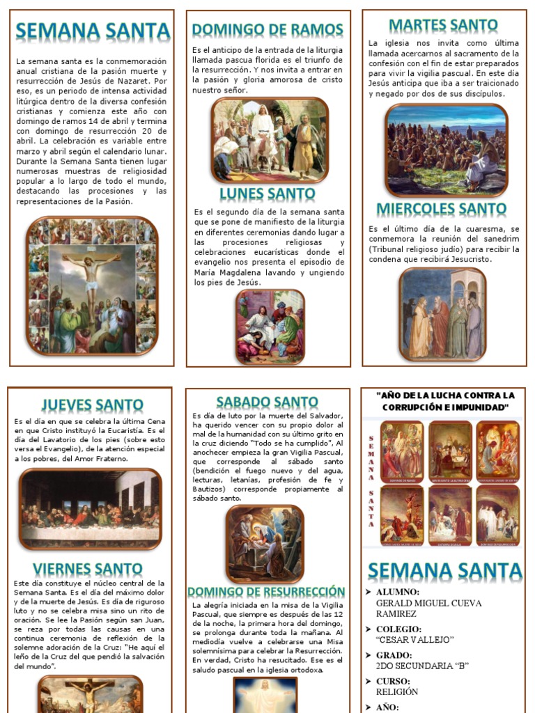 Triptico de Semana Santa | PDF | Pascua de Resurrección | La ...
