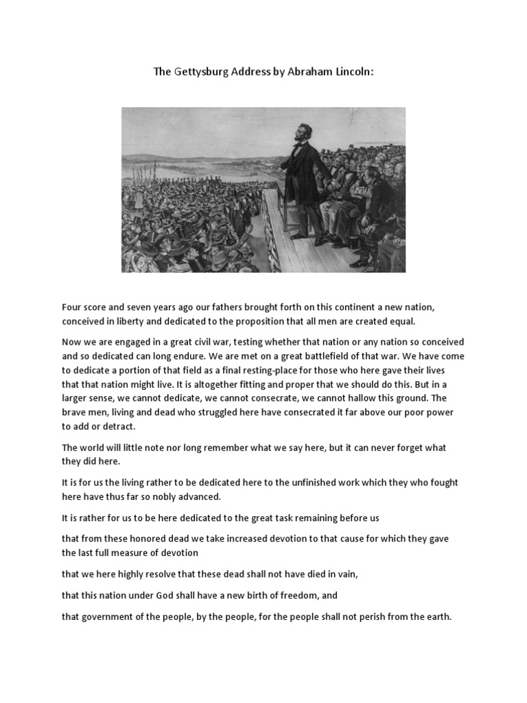 The Gettysburg Address by Abraham Lincoln | PDF