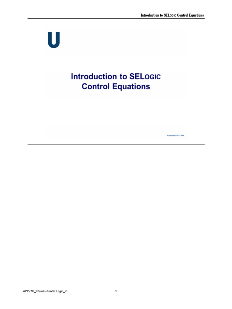 03 App710 Introductionselogic r6 PDF | PDF | Relay | Timer