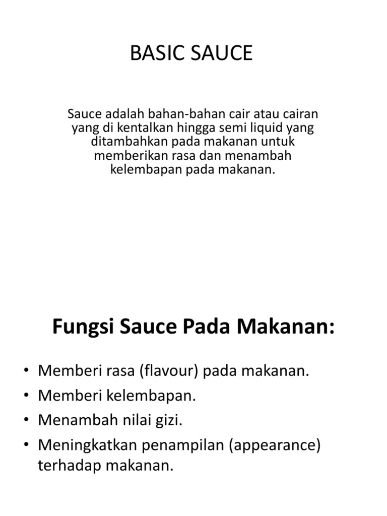 Basic Sauce | PDF