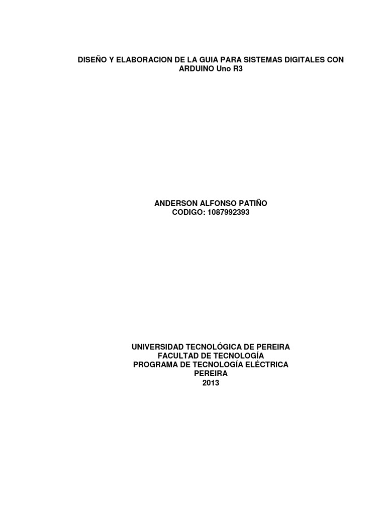 DISEÑO DE LA GUIA PARA SISTEMAS DIGITALES CON ARDUINO Uno R3 | PDF | Solenoide | Arduino