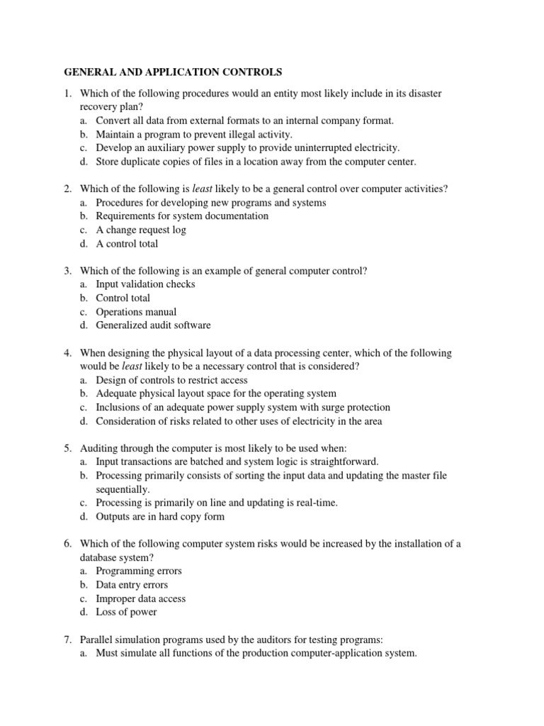 General and Application Controls | PDF | Computer Program | Programming