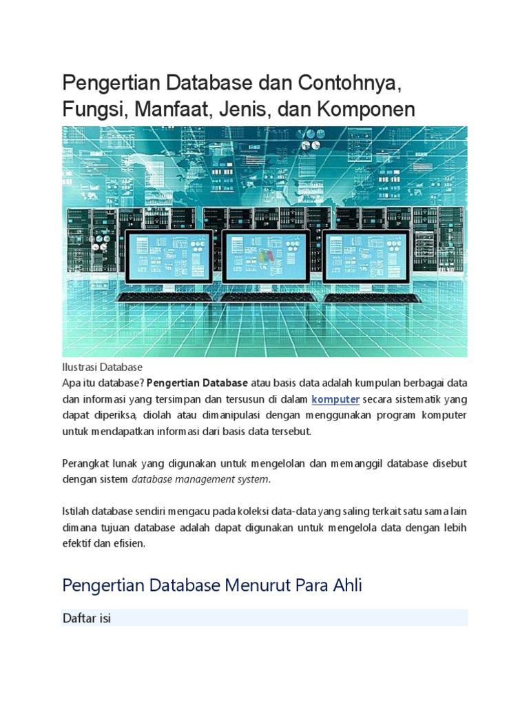 Pengertian Database Dan Contohnya | PDF