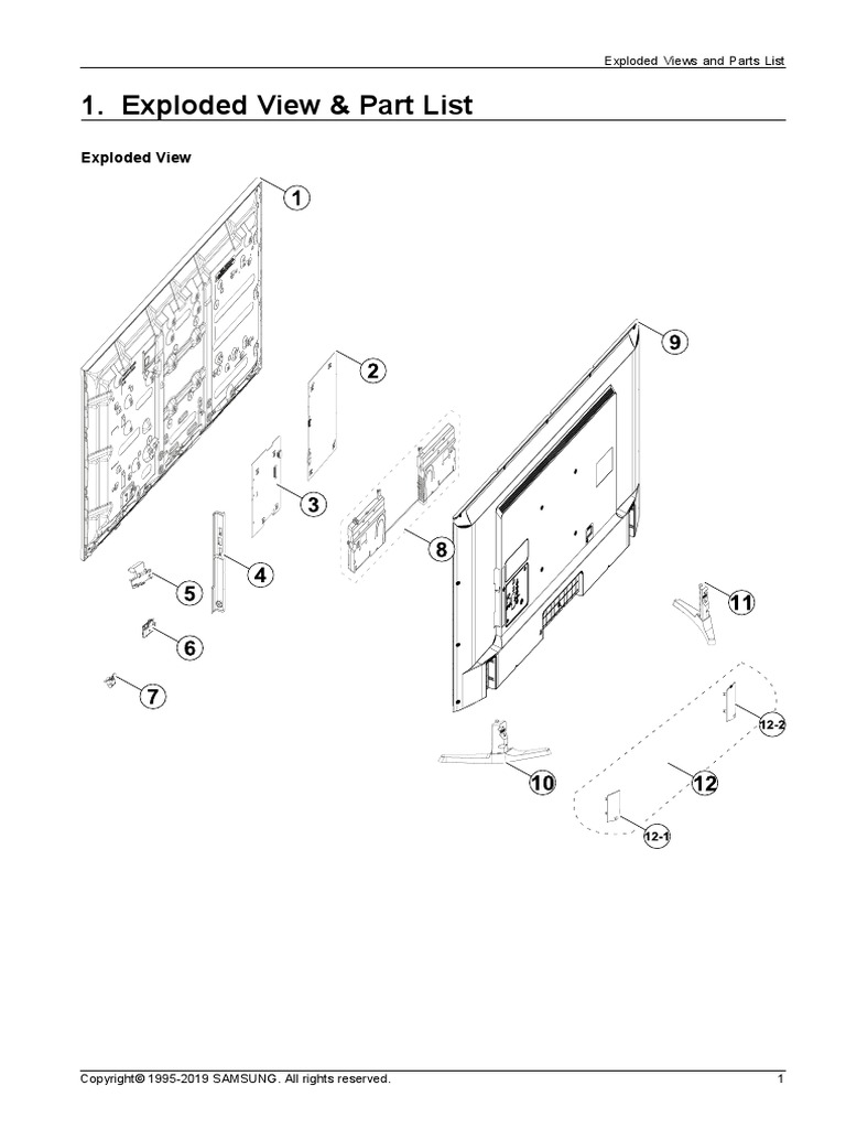 Exploded View Parts List (UN43J5290AGXZS) | PDF | Physics | Force
