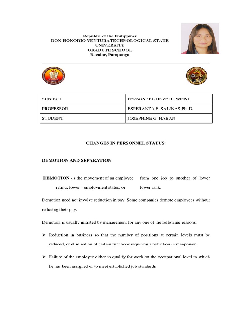 Personnel Status Changes Guide | PDF | Turnover (Employment) | Employment