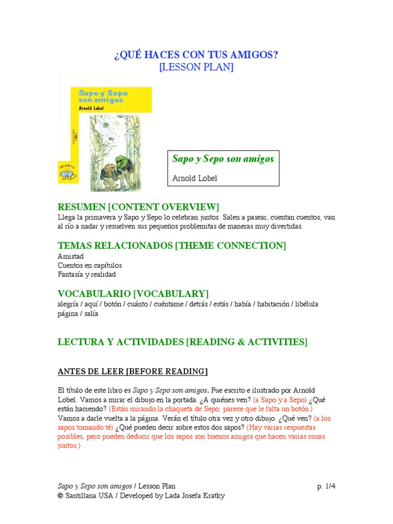 Sapo y Sepo Son Amigos | PDF | Estaciones