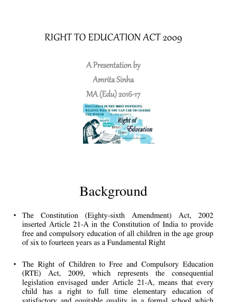 Overview of the Right to Education Act | PDF | Justice | Crime & Violence