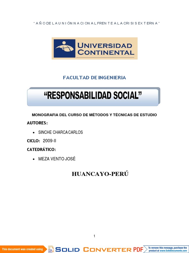 Monografia Responsabilidad Social | PDF | Responsabilidad social corporativa | Sociedad