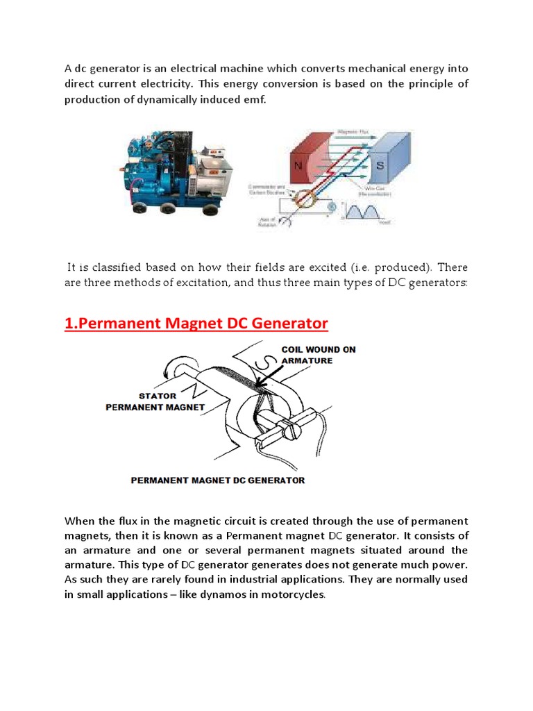 Electric Generator | PDF | Electric Generator | Electric Motor