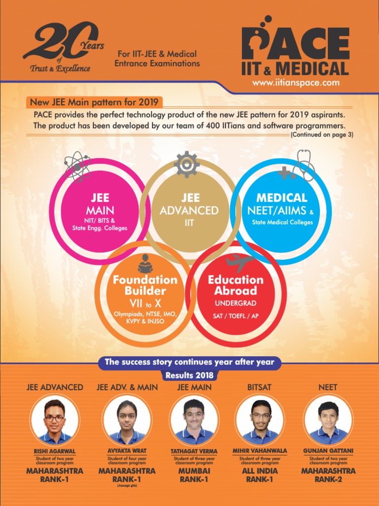 PACE IIT & Medical Coaching Success | PDF | University And College ...