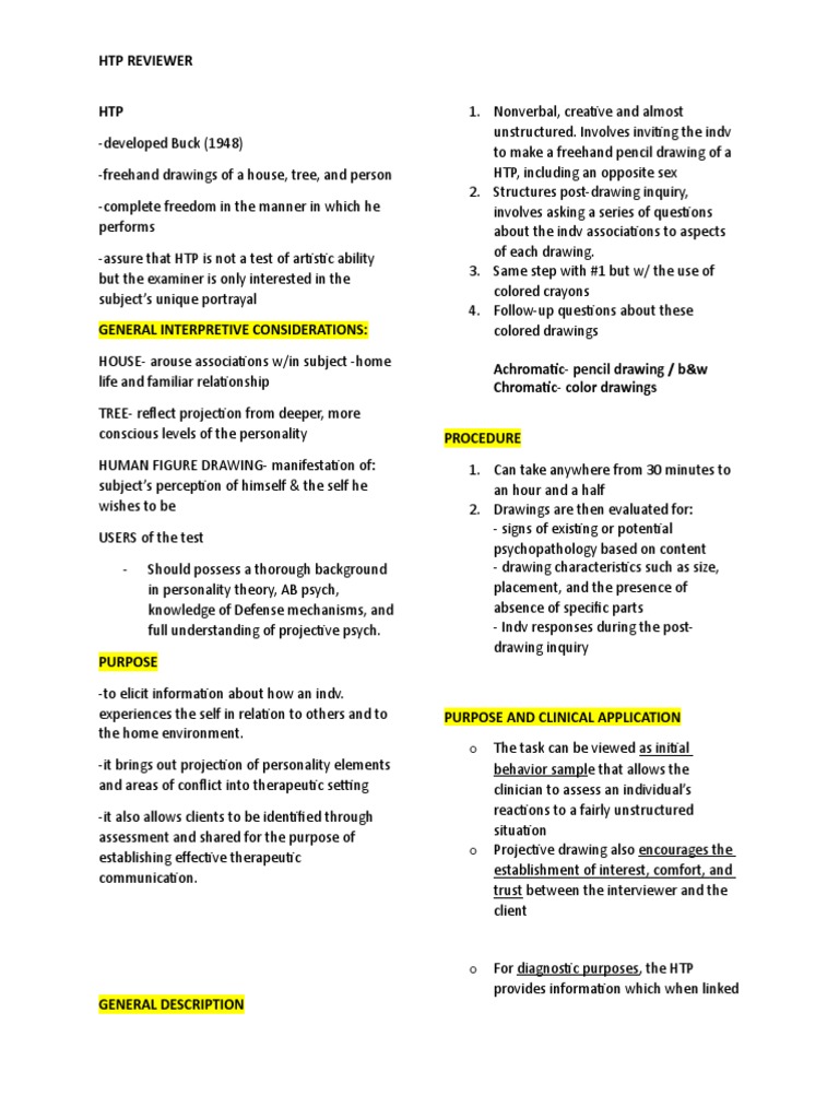 HTP | PDF | Personality Psychology | Drawing