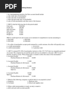 Accounting 101 Finals | PDF | Debits And Credits | Expense