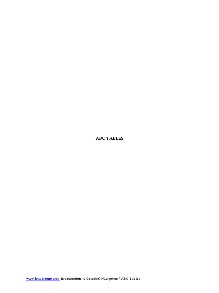 Introduction To Celestial Navigation/ ABC Tables | PDF | Foreign ...