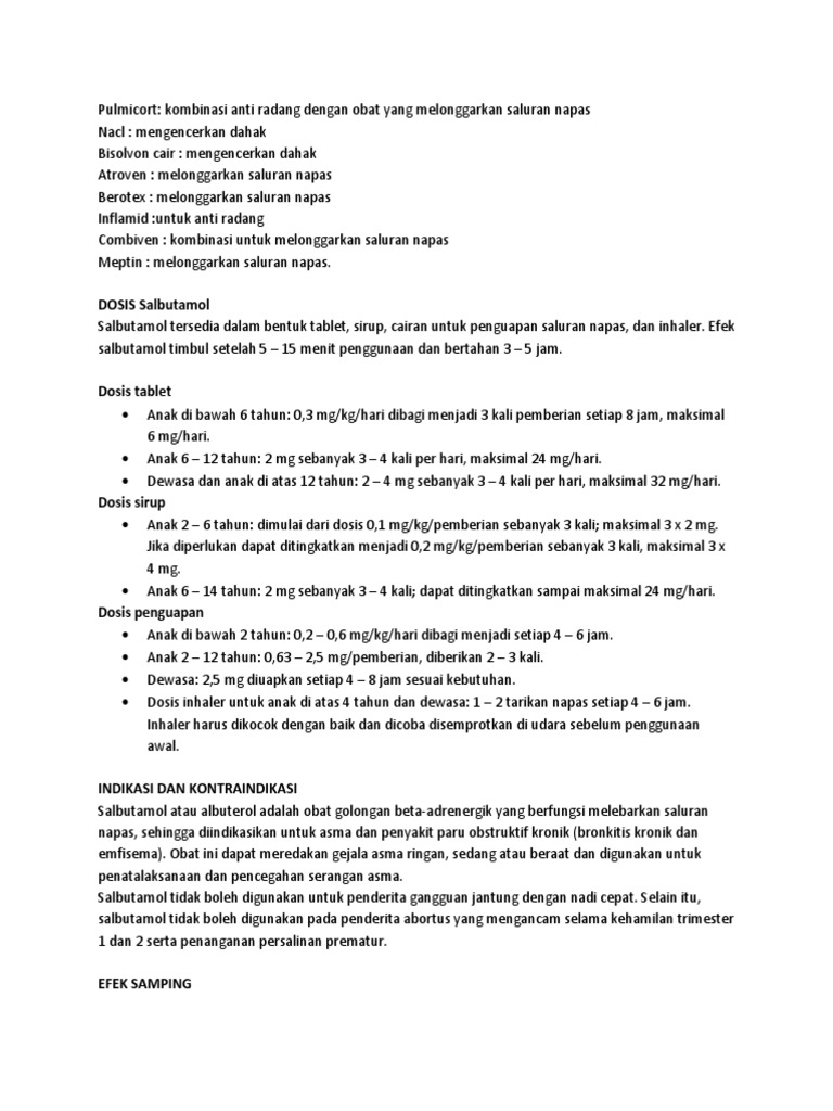 DOSIS Salbutamol | PDF