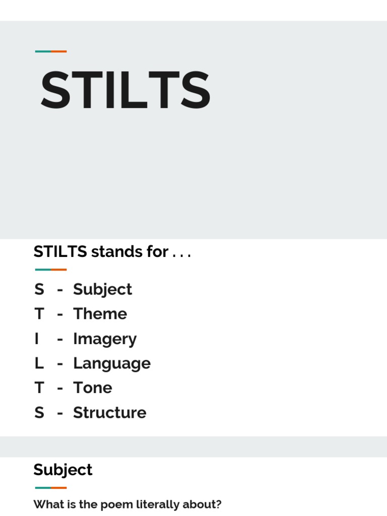 STILTS | Download Free PDF | Poetry