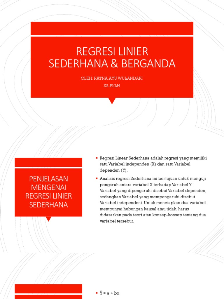 Regresi Linier Sederhana | PDF