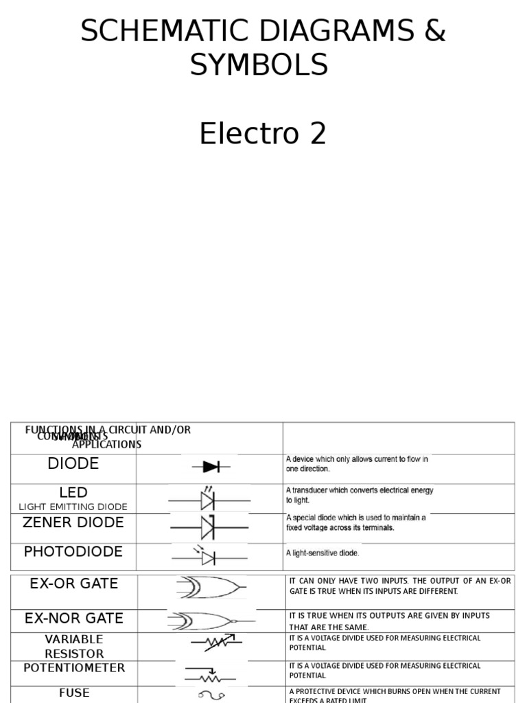 Schematic Diagrams & Symbols Electro 2 | PDF | Technology & Engineering