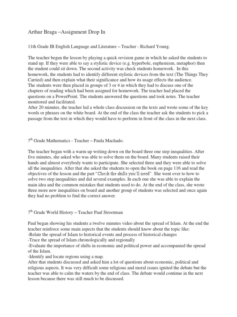 11th Grade IB English Language and Literature | PDF | Homework ...