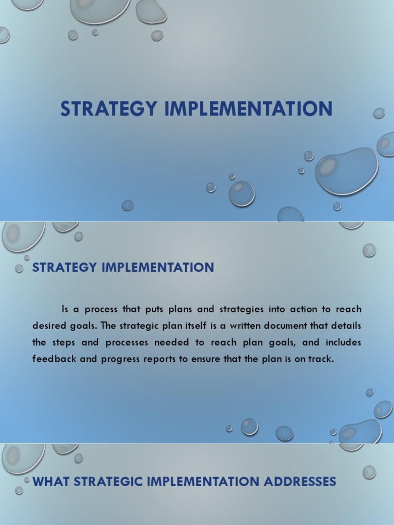 Strategy Implementation | PDF | Strategic Management | Goal