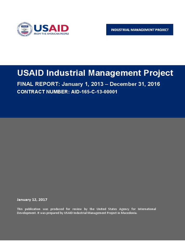 2017 - USAID - Industrial Management Project Macedonia PDF | PDF ...