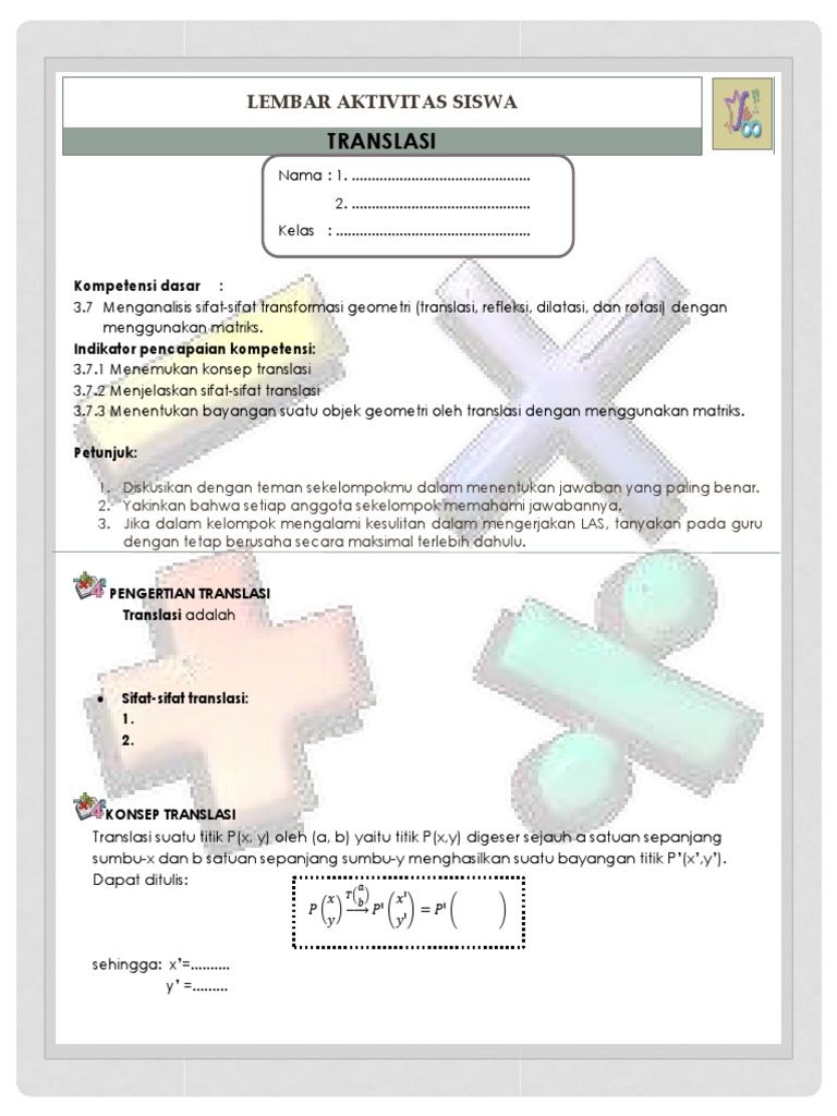 LAS Translasi | PDF | Metode & Bahan Ajar | Sains & Matematika