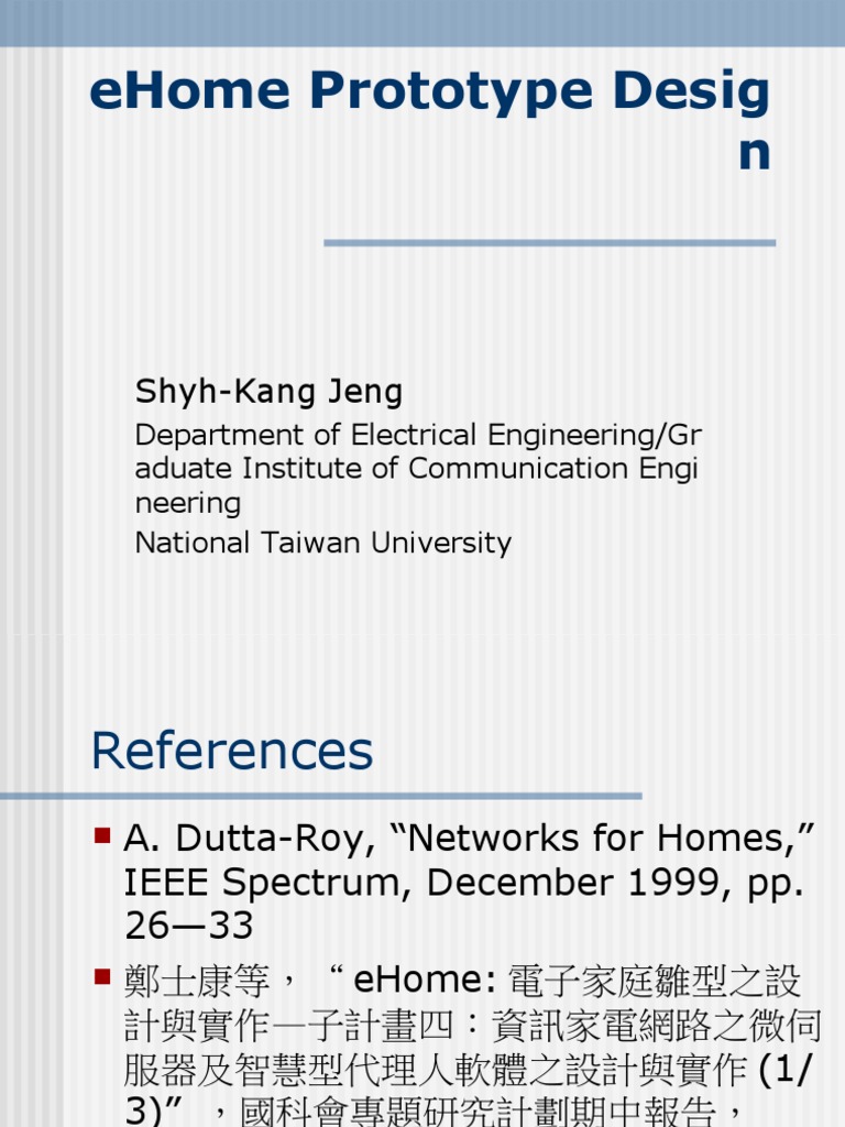 Ehome Prototype Desig N: Shyh-Kang Jeng | PDF | Hypertext Transfer ...
