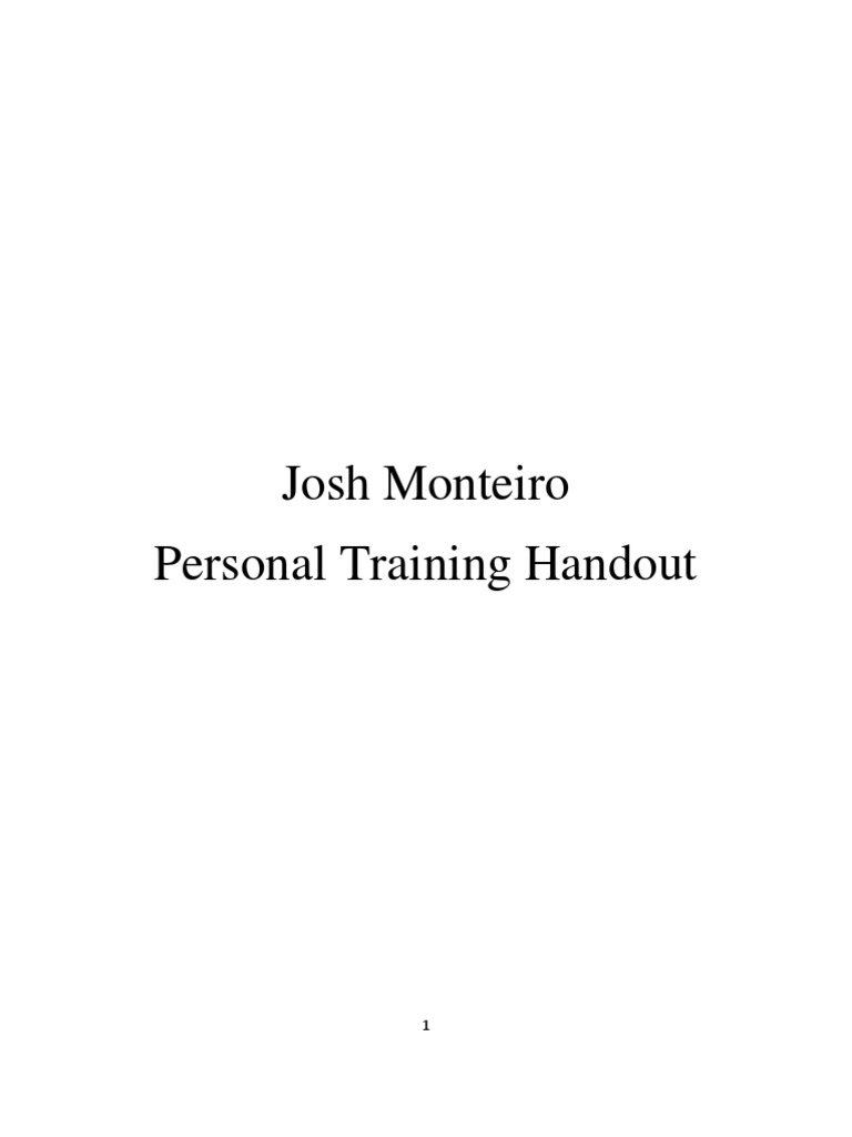 Personal Training Handout Nutrition and Meal Plan | PDF | Aerobic ...