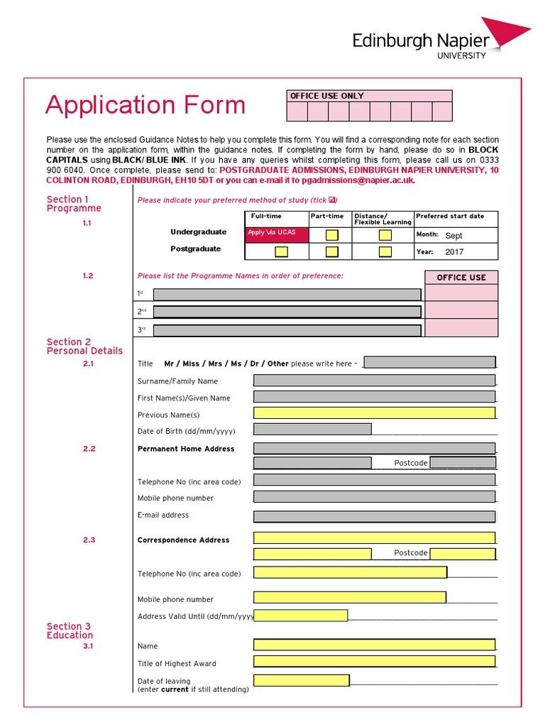 Application Form: Section 1 Programme | PDF | Race And Ethnicity In The ...