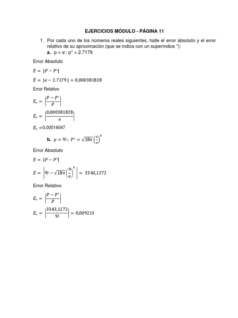 Ejercicios Modulo | PDF | Conceptos matemáticos | Enseñanza de matemática