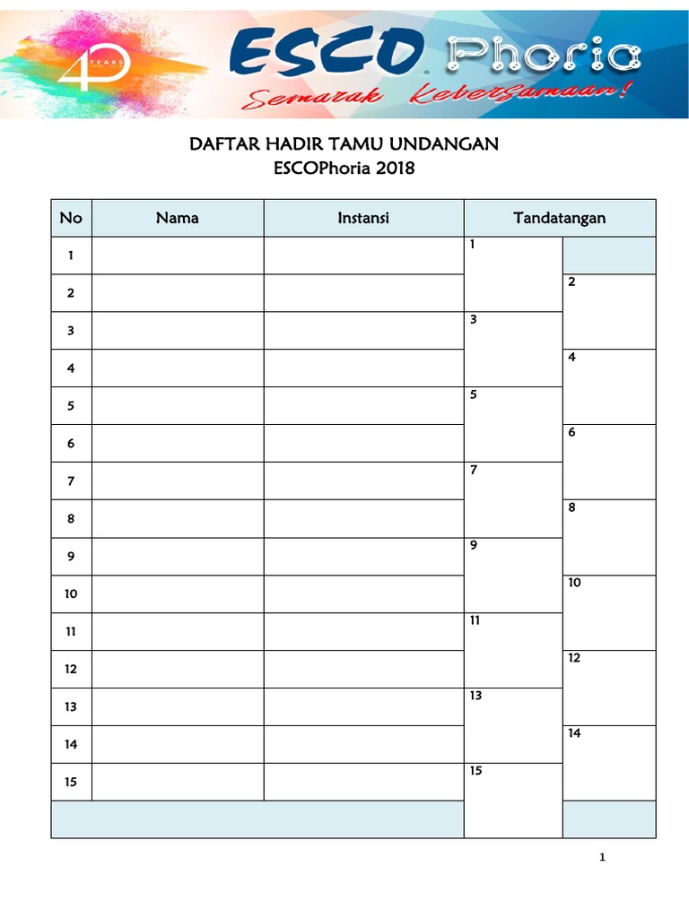 Daftar Hadir Tamu Undangan | PDF