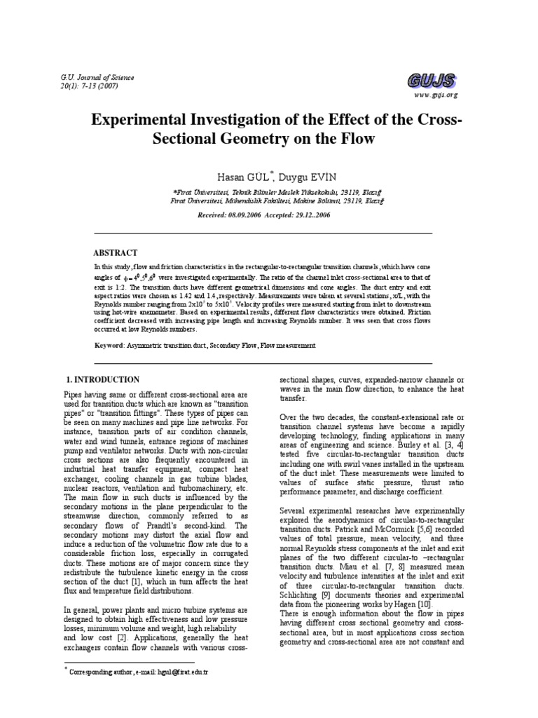 Experimental Investigation of The Effect of The Cross-Sectional ...