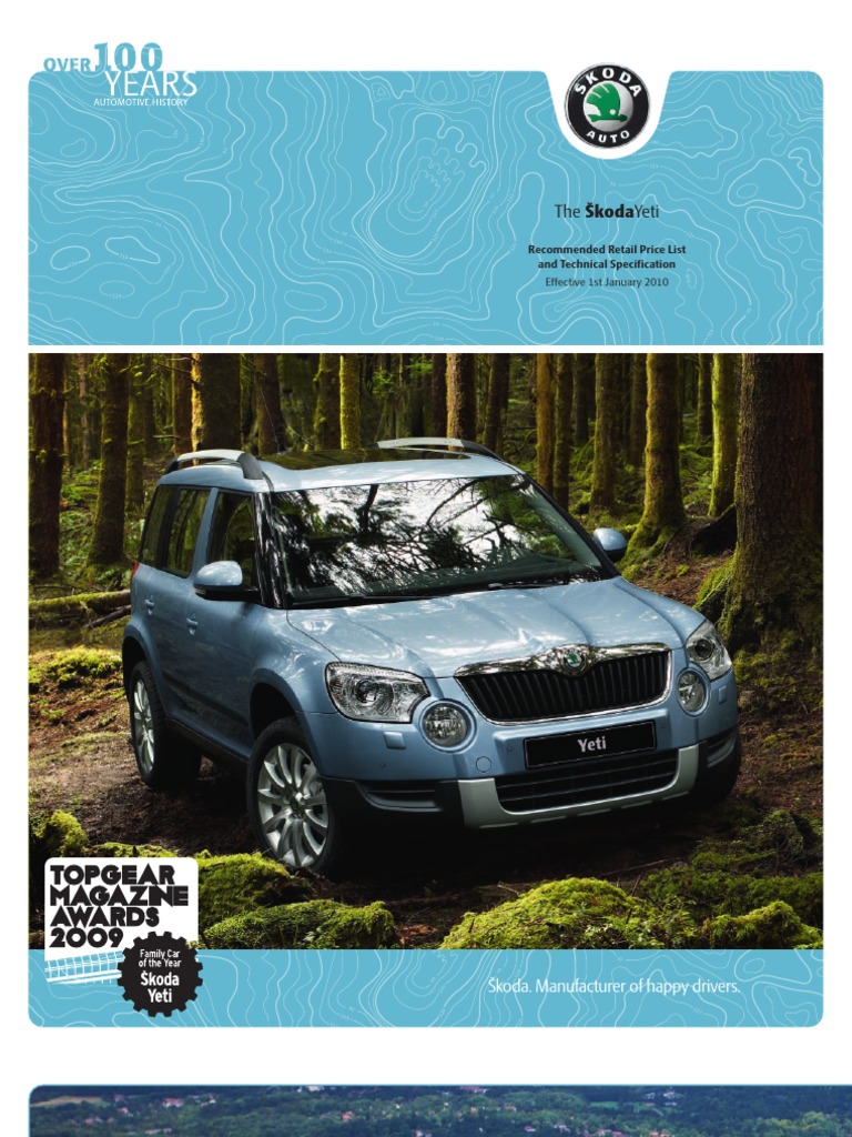 Skoda Yeti Brochure | Airbag | Wheeled Vehicles