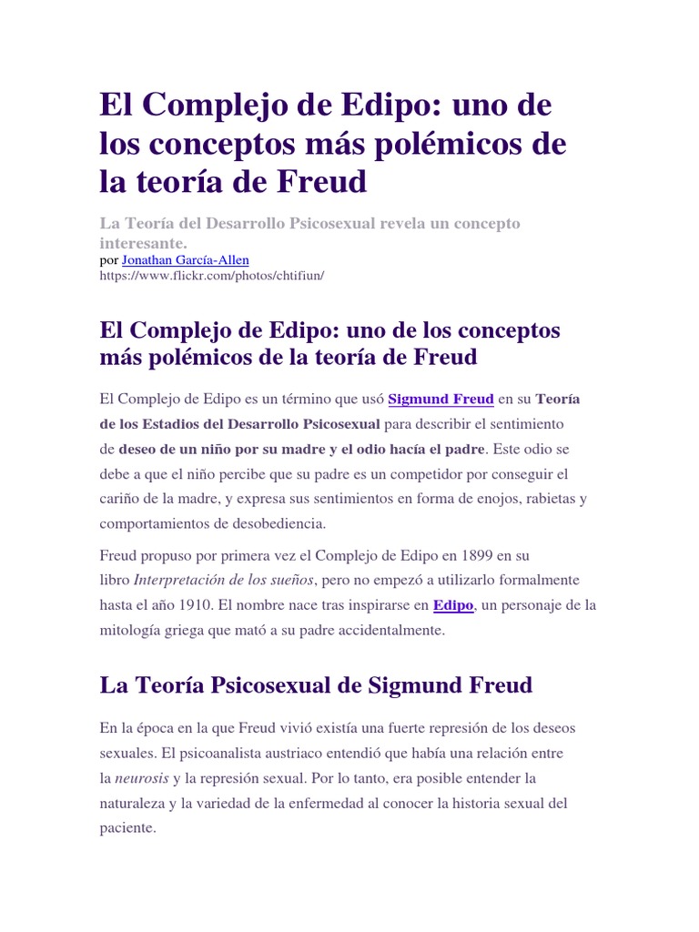 El Complejo de Edipo | PDF | Complejo de Edipo | Sigmund Freud