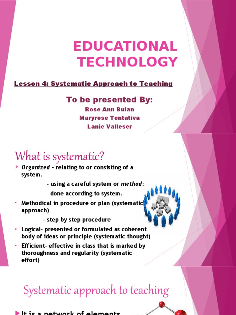 Lesson 4 Systematic Approach To Teaching | PDF | Teaching Method | Teachers