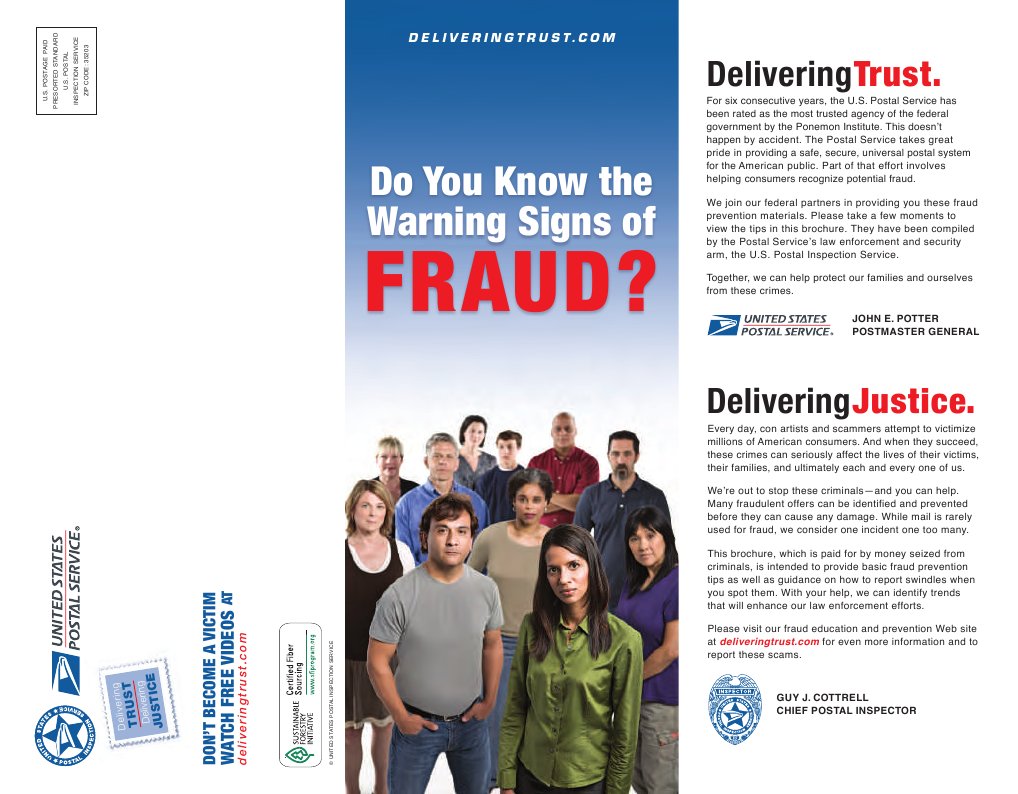 USPSFraudBrochure 9 1 | PDF | Fraud | United States Postal Service