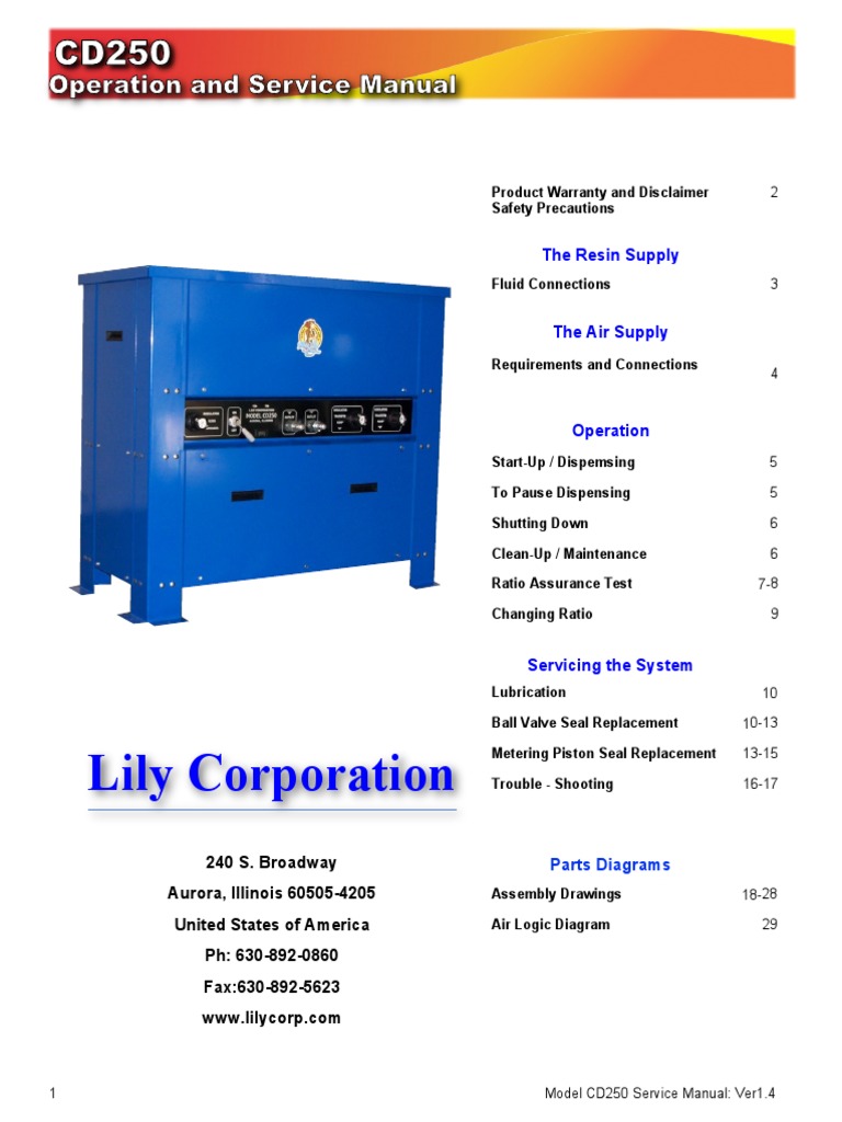 Cd250 Operation Manual | PDF | Valve | Pump