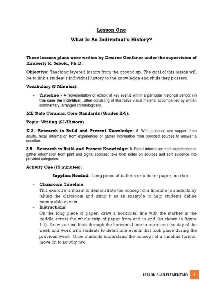 Lesson Plan Elementary | PDF | Genealogy | Lesson Plan