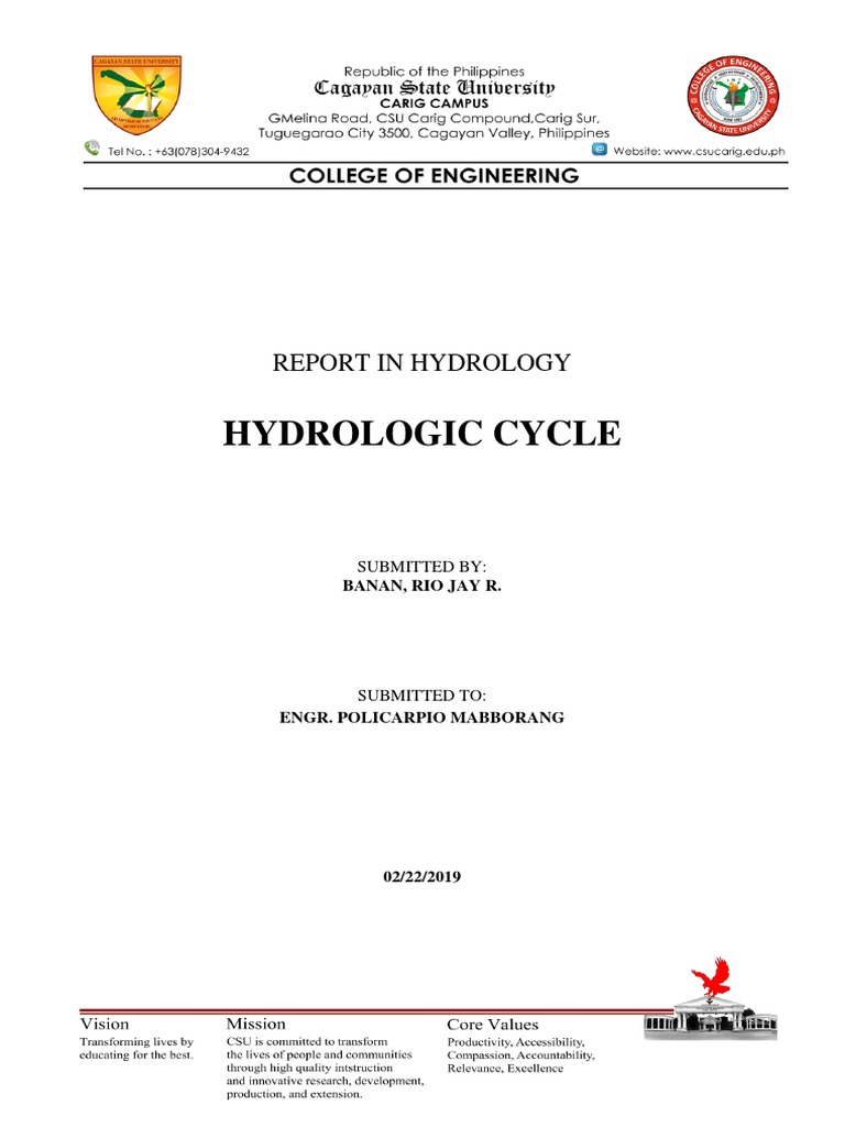 Report in Hydrology | PDF | Water Cycle | Aquifer
