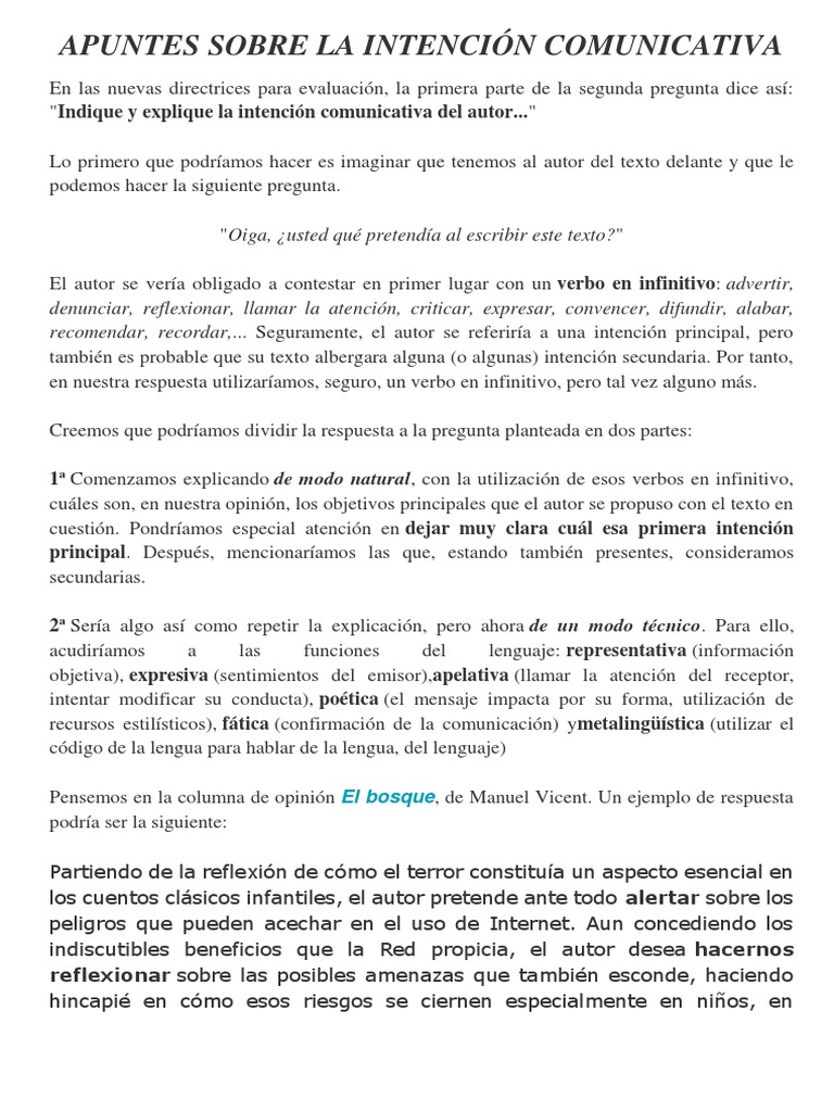 Apuntes Sobre La Intención Comunicativa | PDF | Autor | Internet