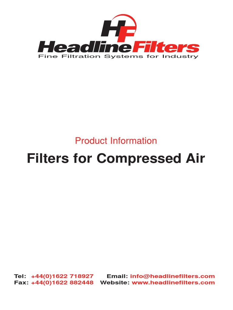 Filters For Compressed Air: Product Information | PDF | Adsorption ...