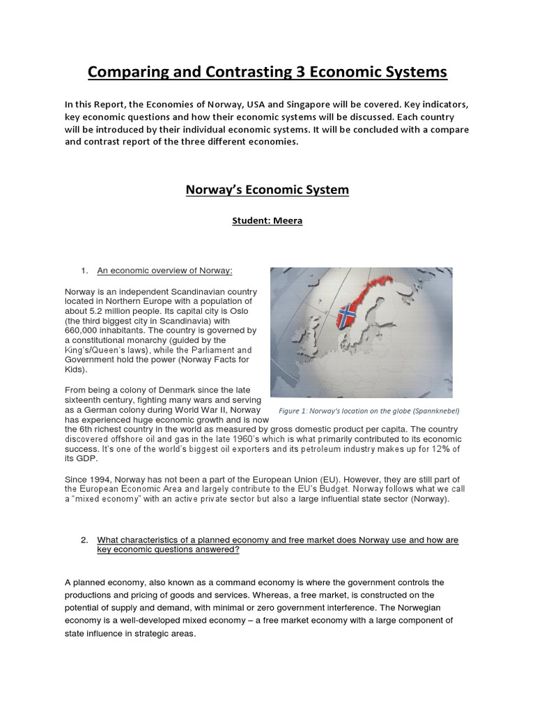 Comparing and Contrasting 3 Economic Systems: Norway's Economic System ...