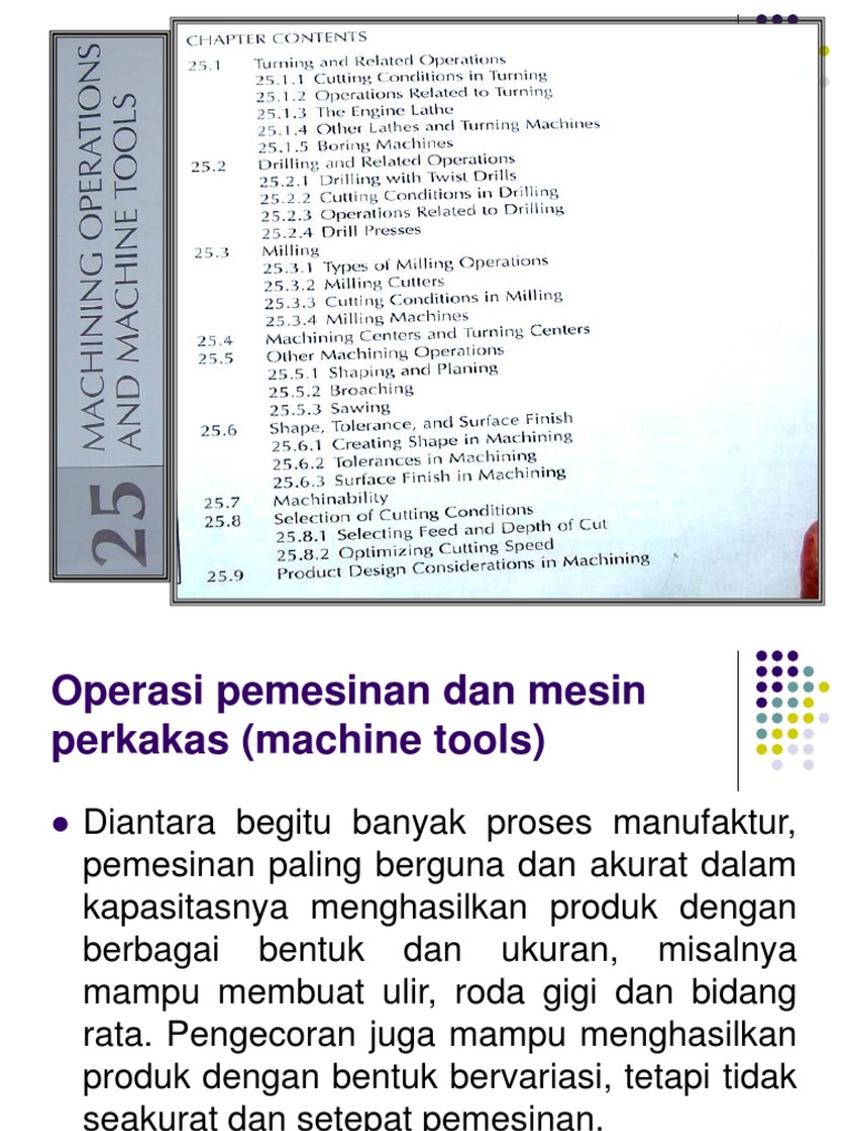 Bab 25 Operasi Pemesinan | PDF