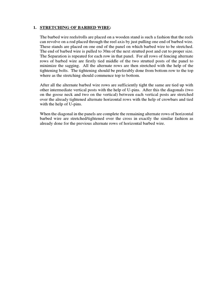 Stretching of Barbed Wire | PDF