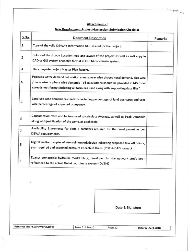 Dewa Water Form | PDF